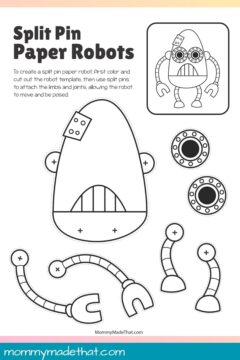 Build Your Own Movable Robots: Free Split Pin Robot Templates!