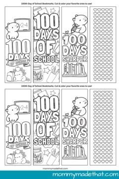 100 Days of School Bookmarks (Free Printable!)