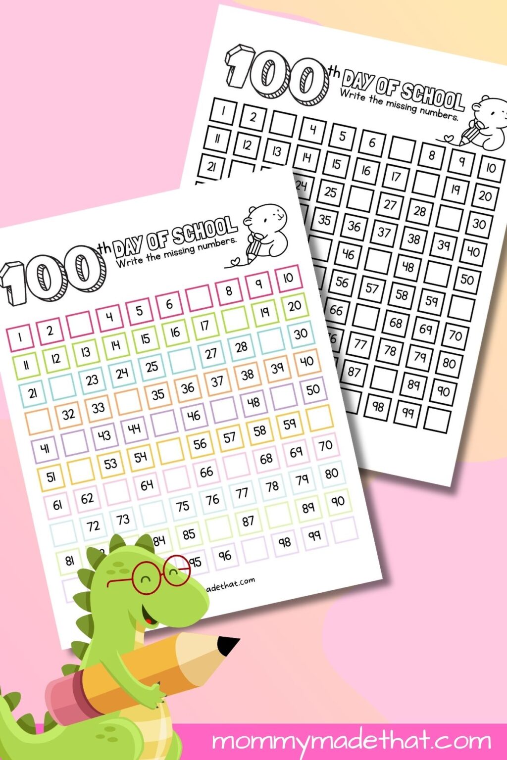 100 Days of School Counting Worksheet (Free Printable)