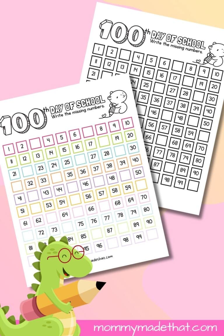 100 Days of School Counting Worksheet (Free Printable)
