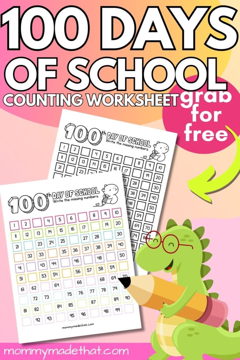 100 Days of School Counting Worksheet (Free Printable)