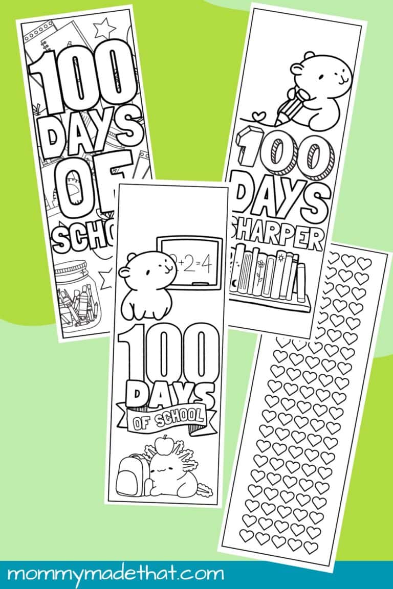 100 Days of School Bookmarks (Free Printable!)