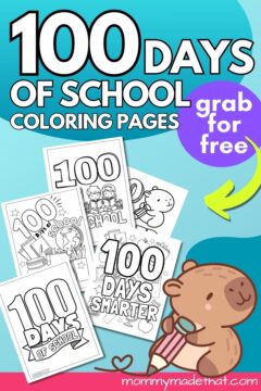 100th Day Coloring Pages (Free Printables!)