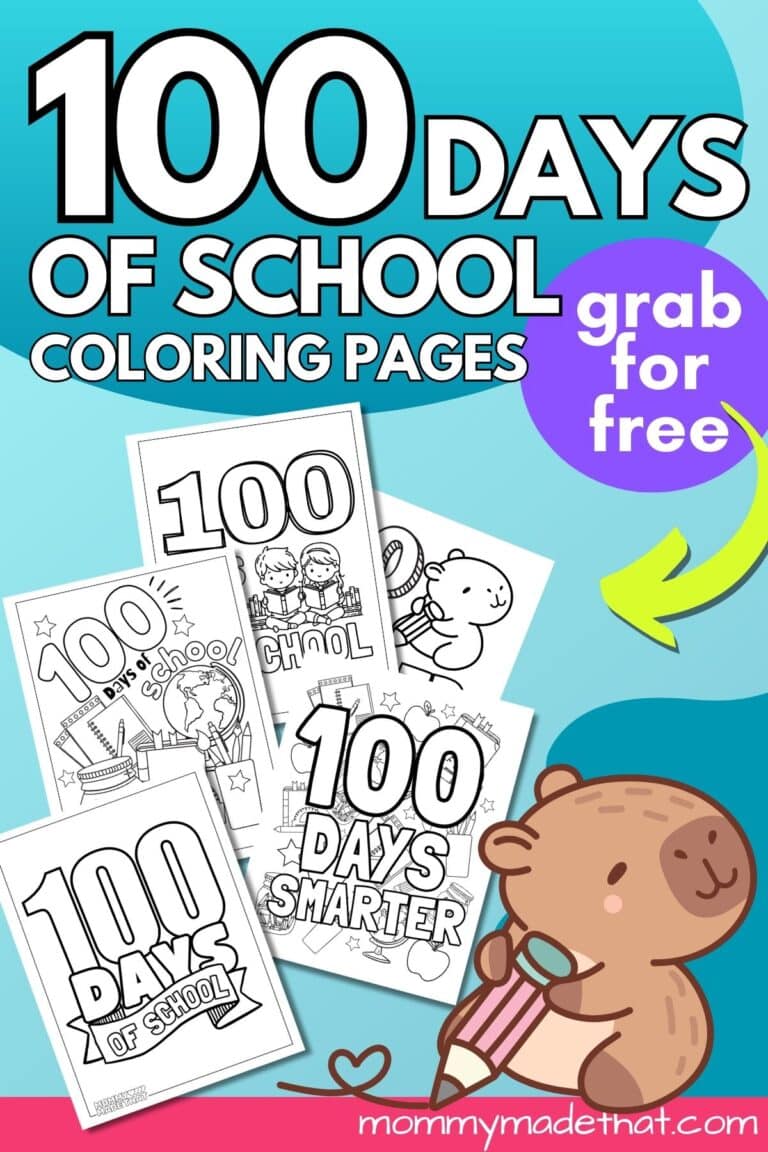 100th Day Coloring Pages (Free Printables!)