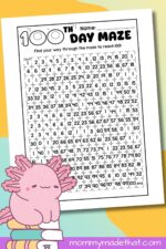 100th Day of School Counting Maze