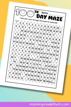 100th Day of School Counting Maze