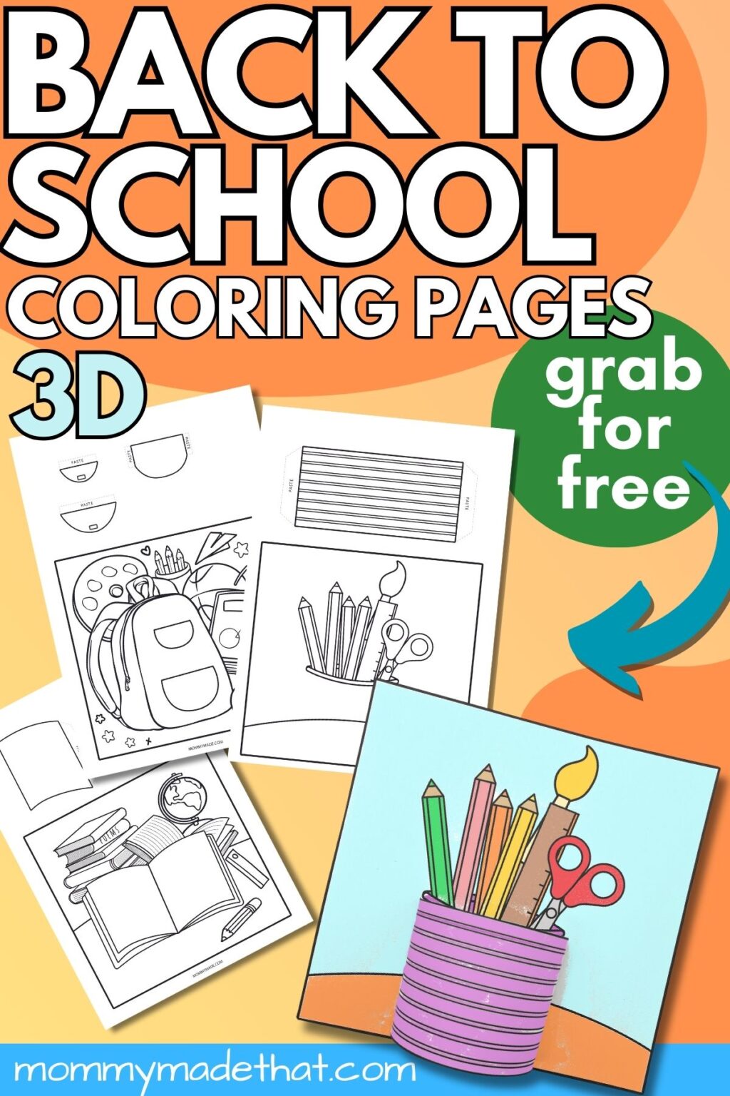 Back to School Coloring Pages (Fun 3D Printables)