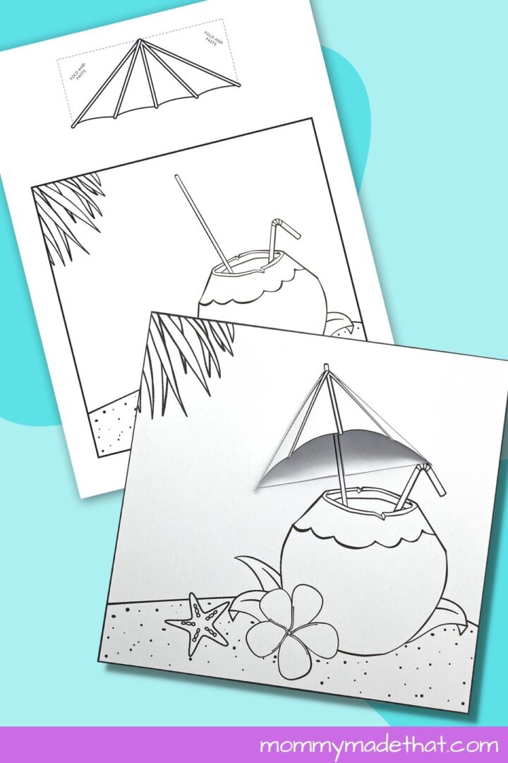 3D Summer Coloring Pages (Lots of Fun Free Printables!)