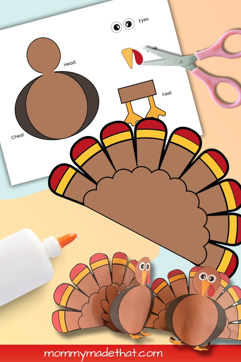 Build a 3D Turkey (Free Cut Out Printable)