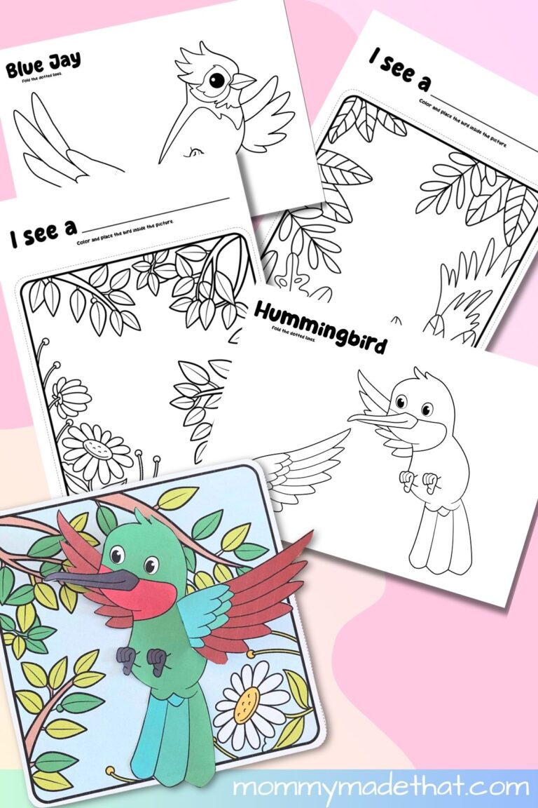 3D Bird House Craft (Free Printable Template)
