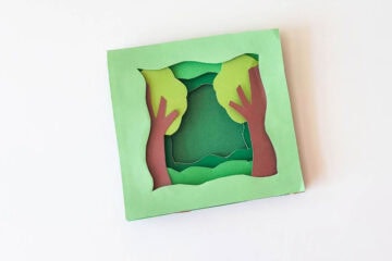 3D Paper Fox Scene Paper Craft (Free Printable Template)