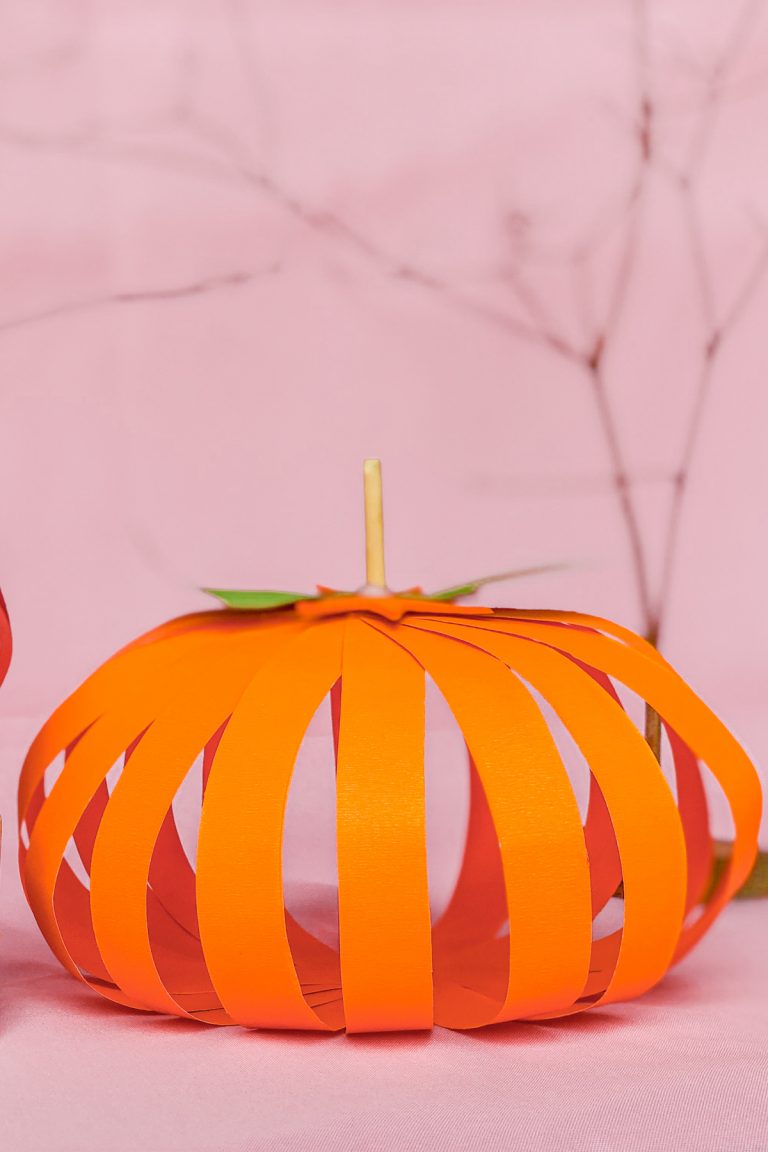 Cute Paper Strip 3D Pumpkin Craft