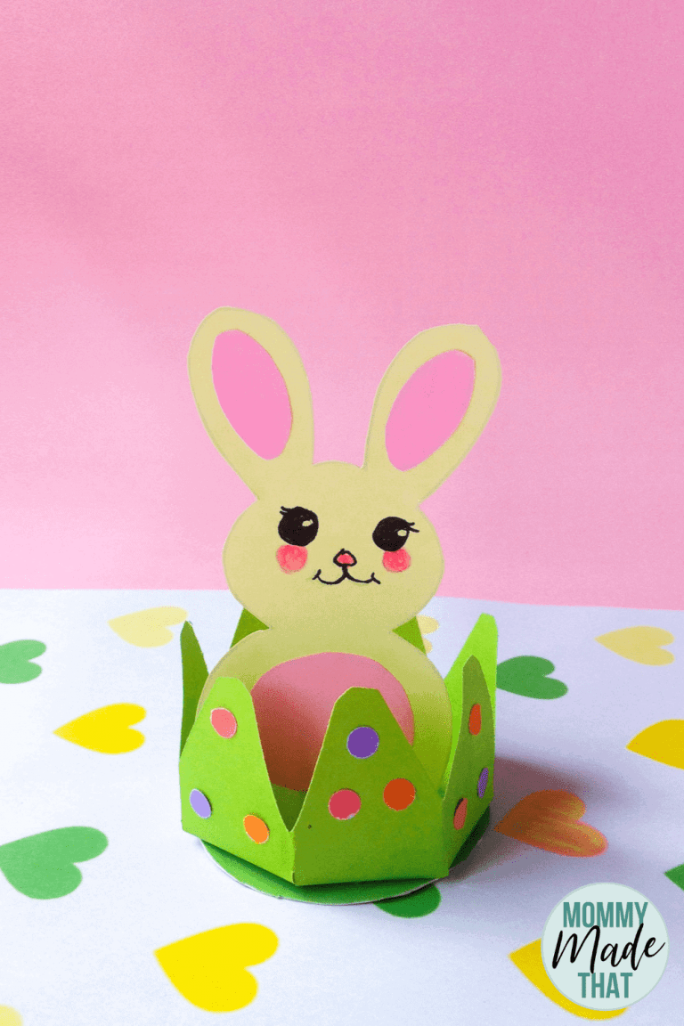 Easter Bunny in Grass Craft | Free Rabbit Craft Template!