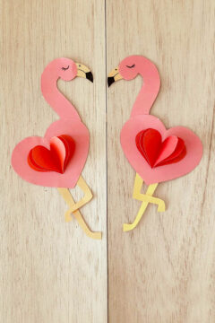 Heart Flamingo Craft (Free Printable Template)