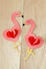 Heart Flamingo Craft (Free Printable Template)