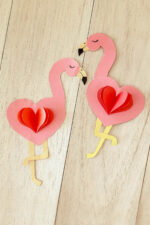 Heart Flamingo Craft (Free Printable Template)