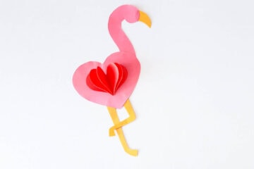 Heart Flamingo Craft (Free Printable Template)