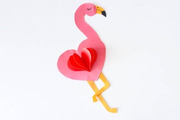 Heart Flamingo Craft (Free Printable Template)