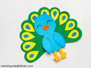 Peacock Bookmark Craft (With Free Printable Template)