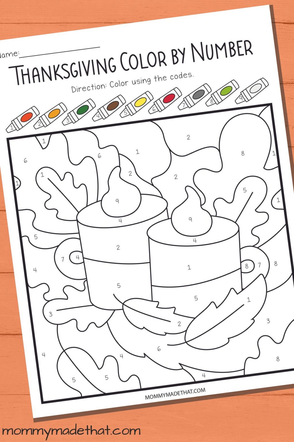 Thanksgiving Color by Number (Free Printable Fun!)