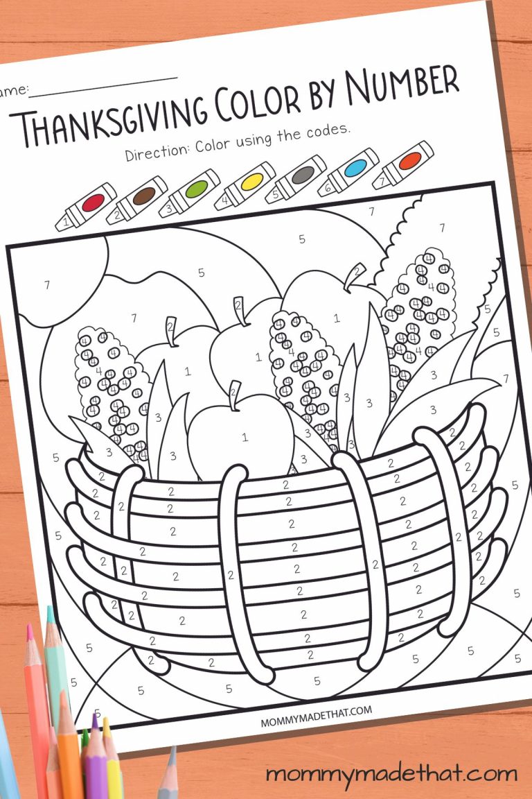 Thanksgiving Color by Number (Free Printable Fun!)