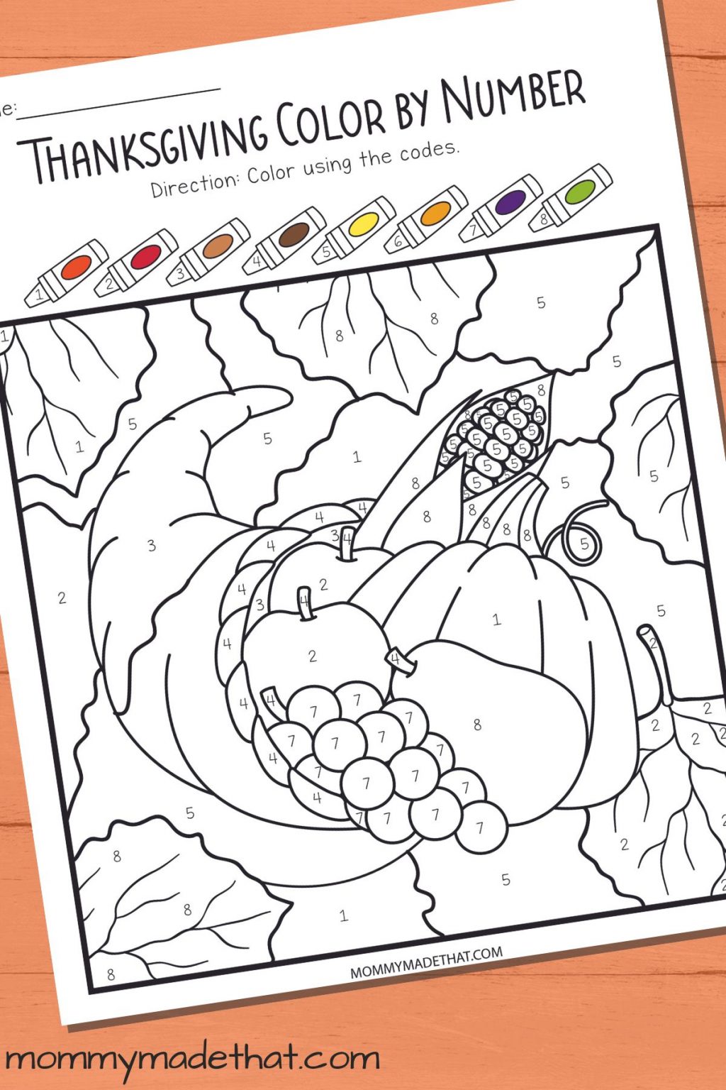 Thanksgiving Color by Number (Free Printable Fun!)