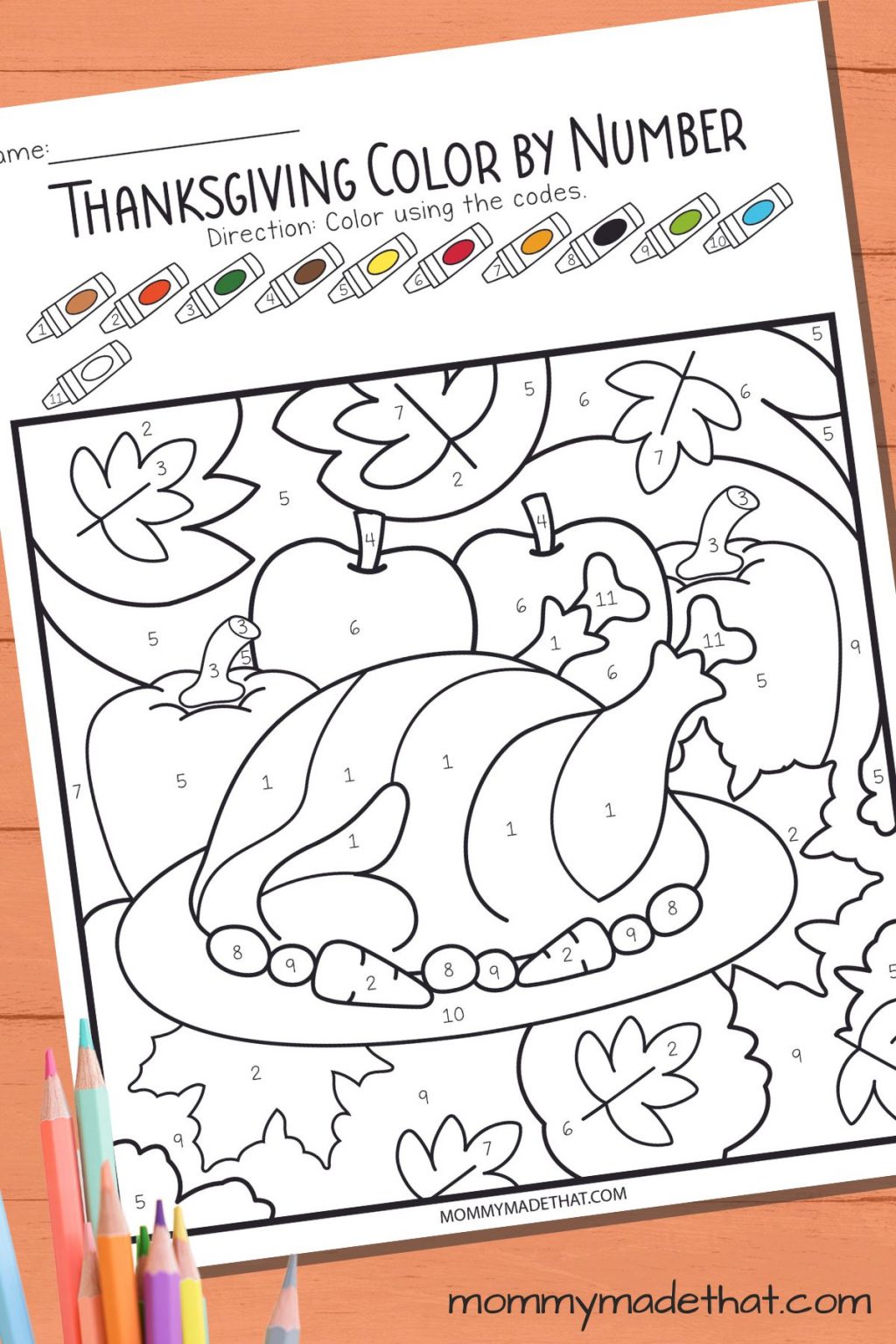 Thanksgiving Color by Number (Free Printable Fun!)