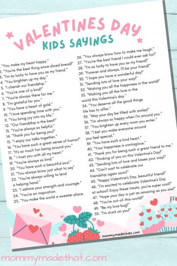 Valentine Sayings for Kids & Quotes