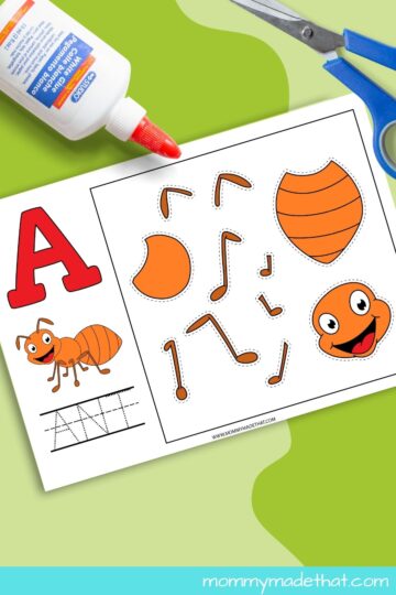 Letter A is for Ant Craft (Cute Free Printable Letter A Craft)