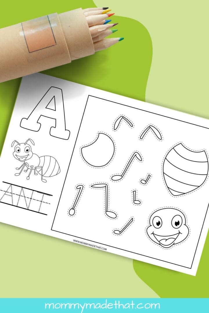 Letter A is for Ant Craft (Cute Free Printable Letter A Craft)