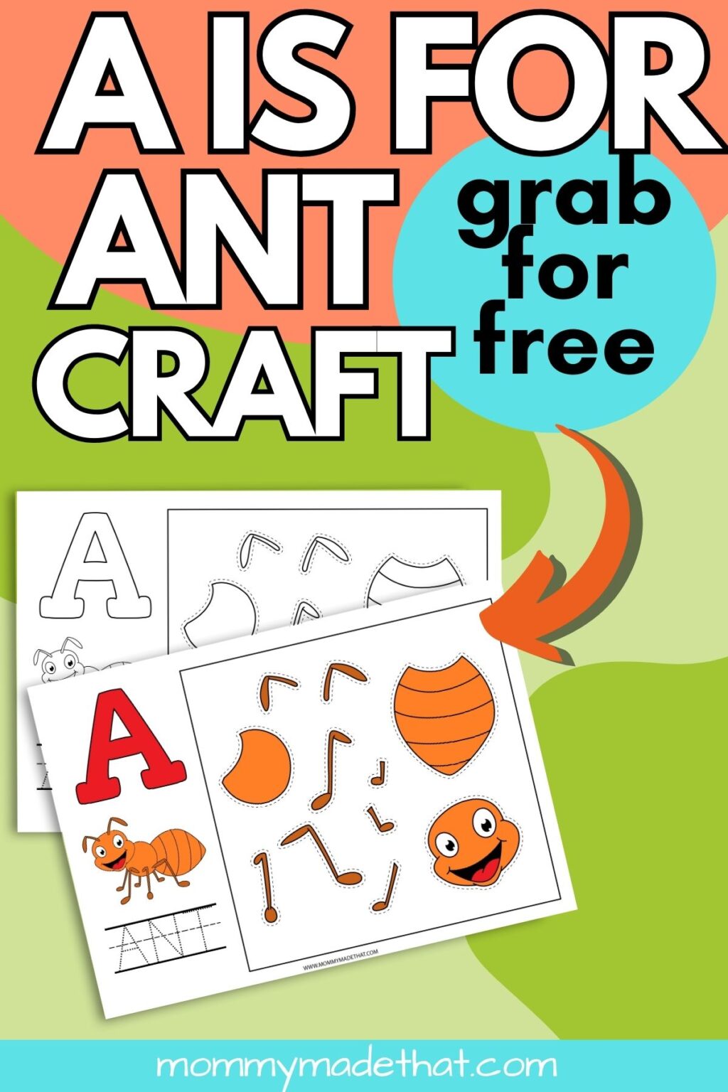 Letter A is for Ant Craft (Cute Free Printable Letter A Craft)