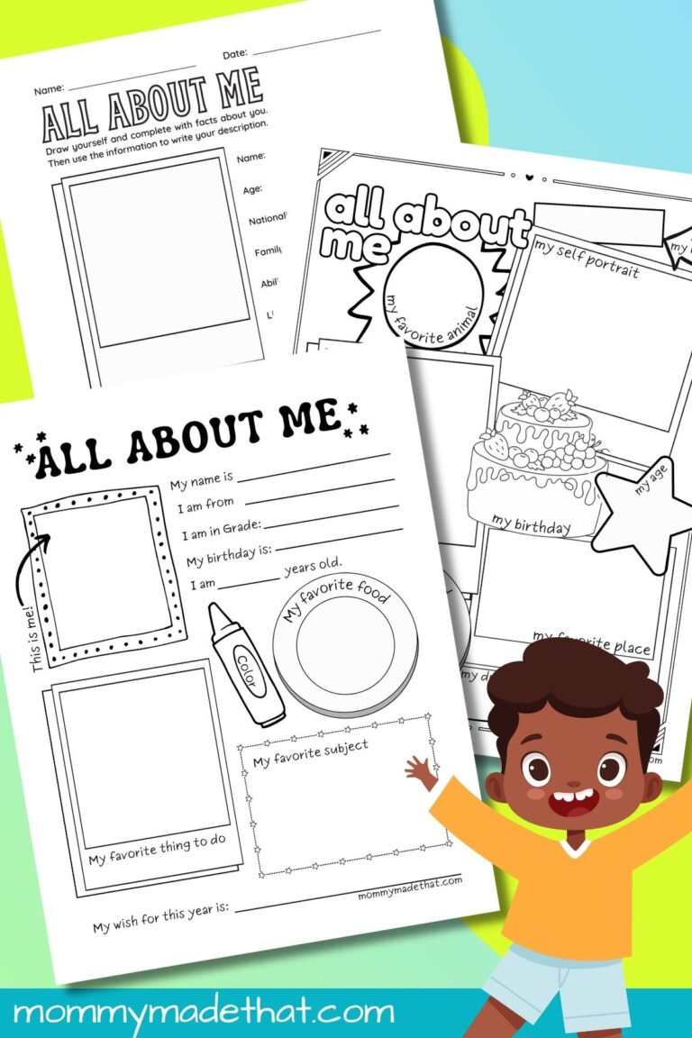 All About Me Worksheets (Free Printable Get to Know Me Activity)