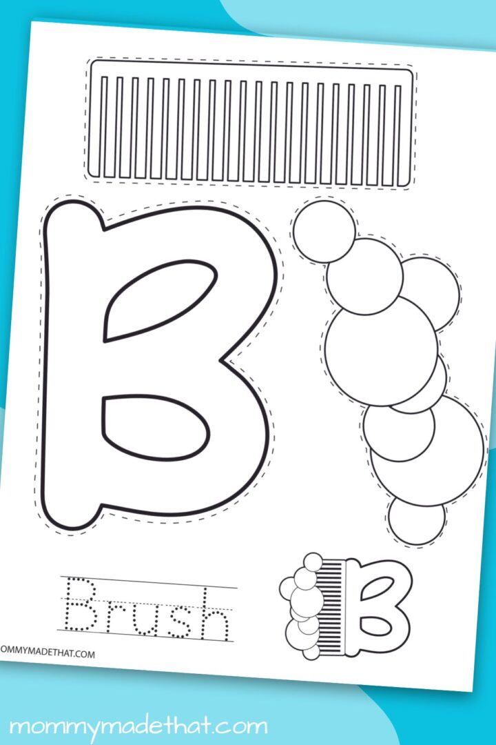 B is for Brush: A Free Printable Letter B Craft