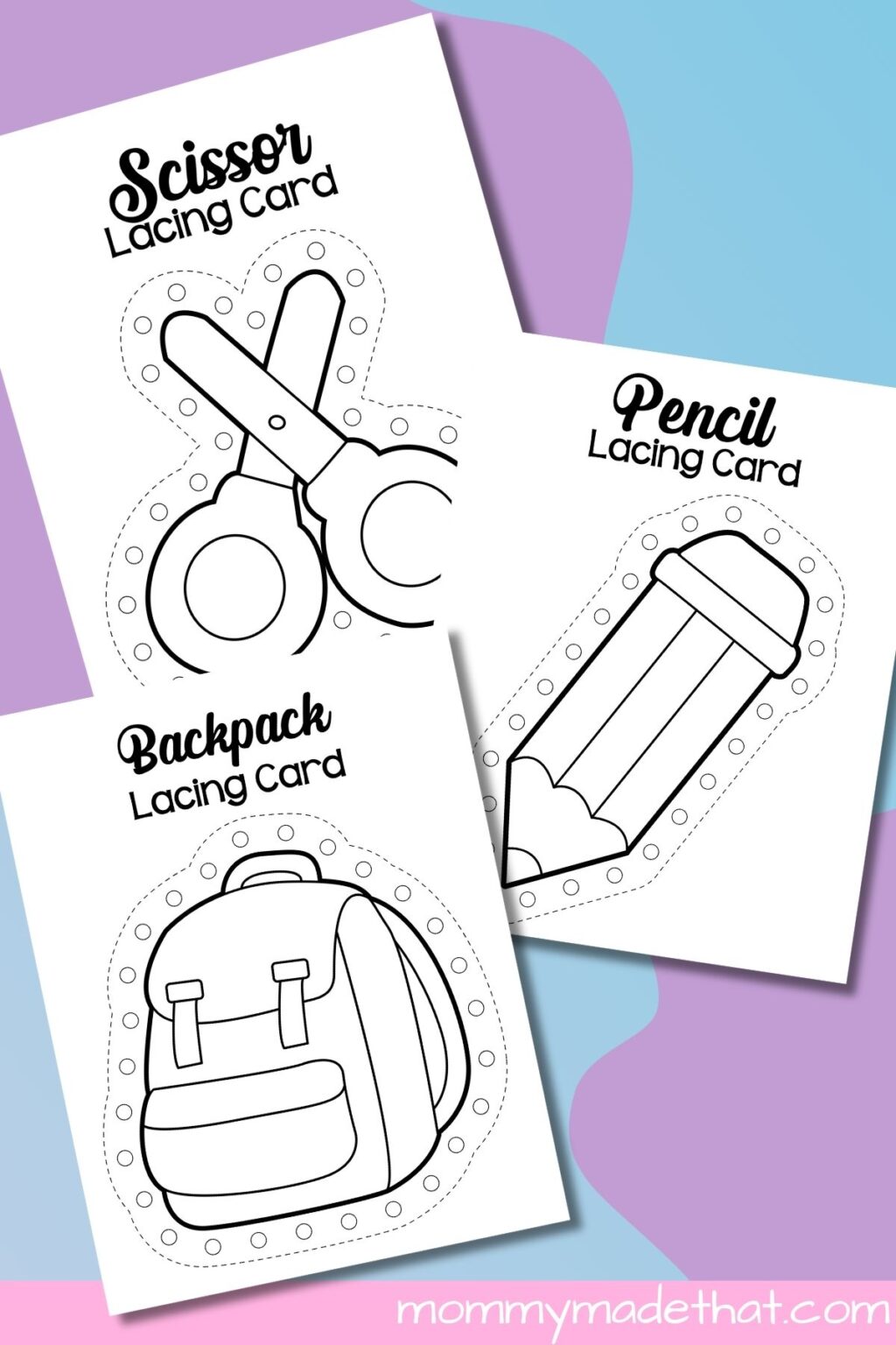Back to School Lacing Cards