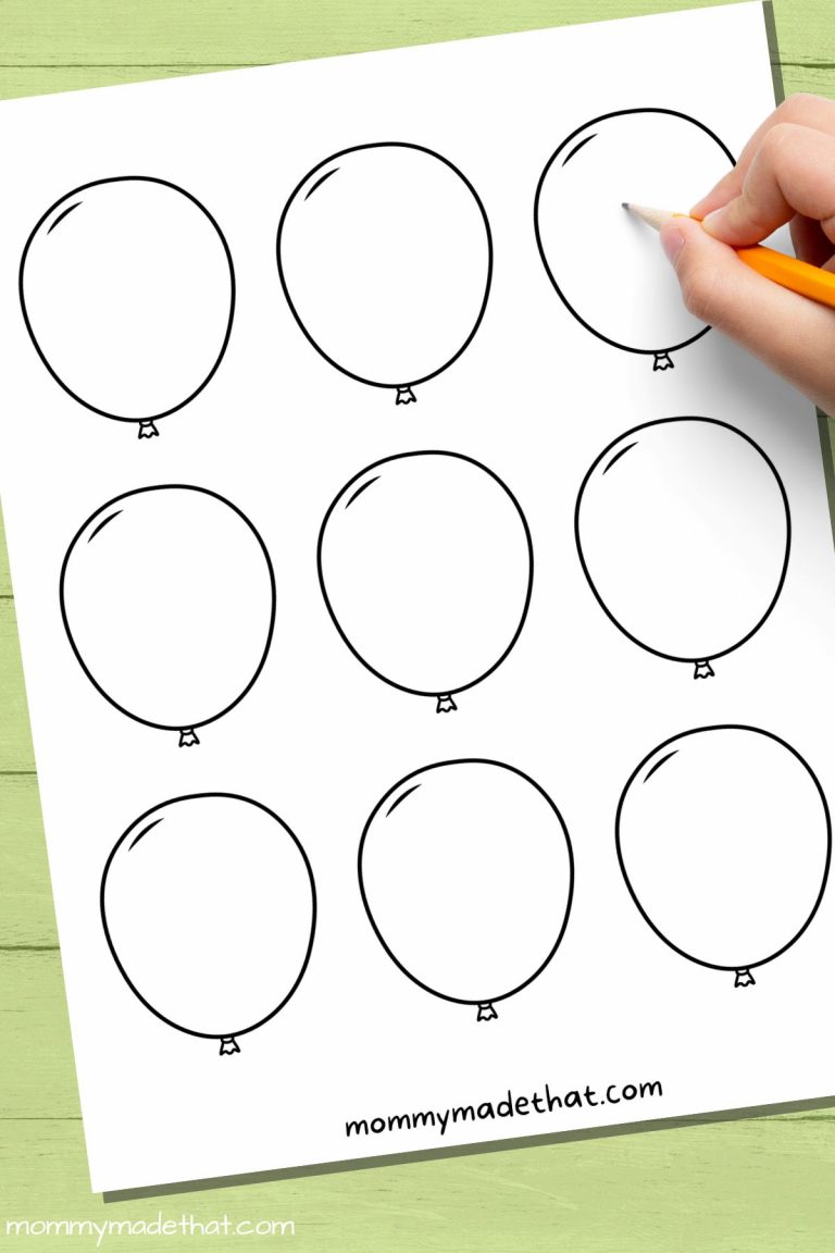 Free Printable Balloon Templates (Different Sizes!!)