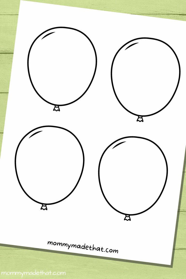 Free Printable Balloon Templates (Different Sizes!!)