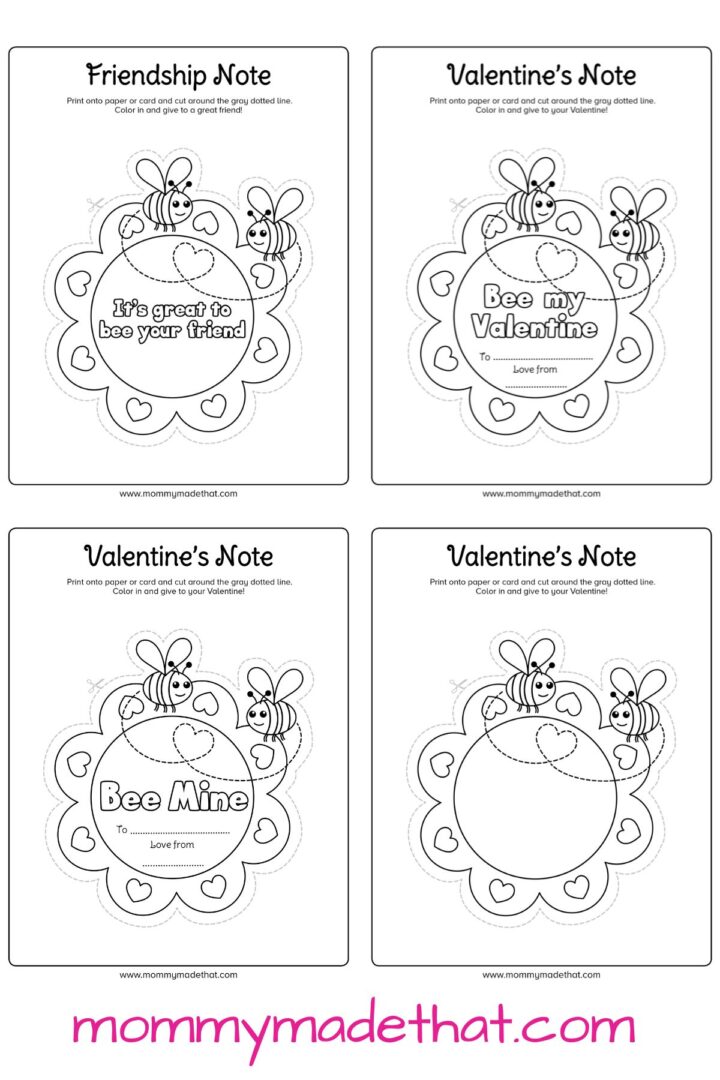 Bee My Valentine Cards (Free Printables!)