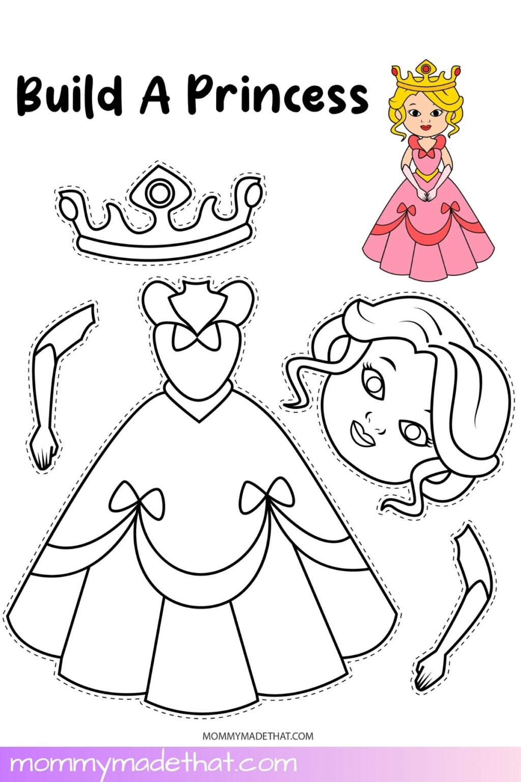 Printable Princess Craft – A Fun Build a Princess Activity! 👑