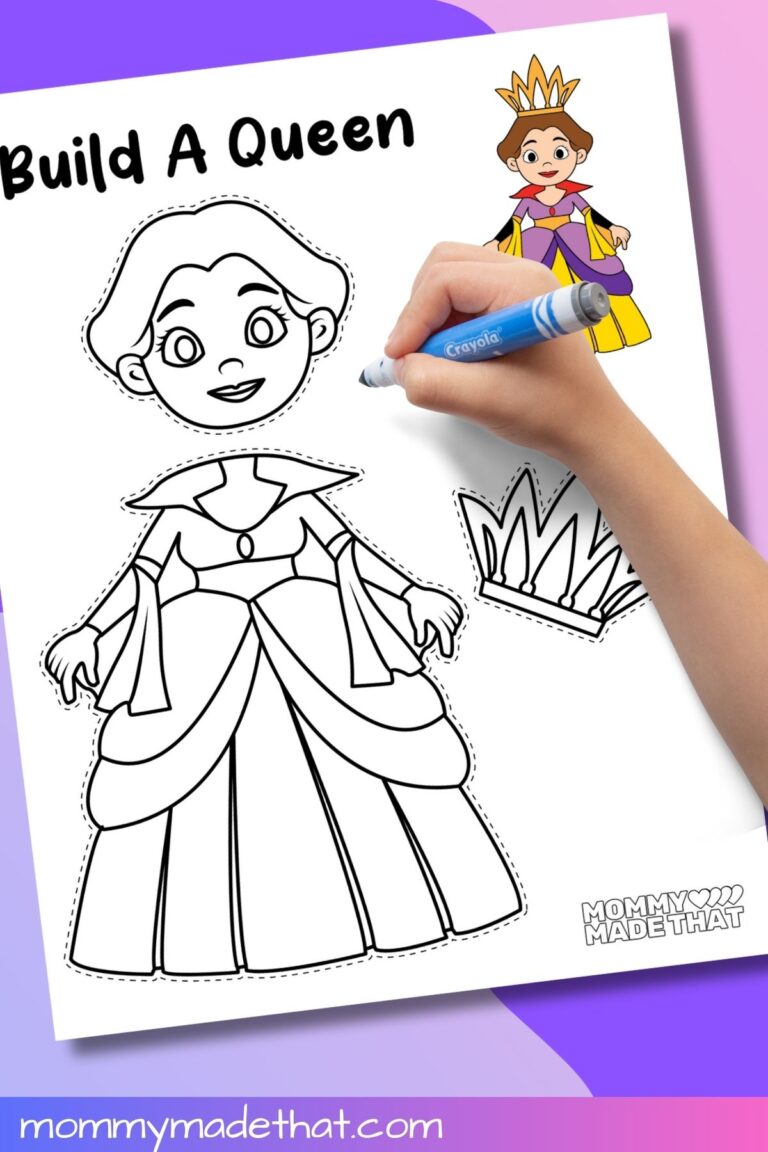 Build a Queen Craft (Free Printable cut and paste)