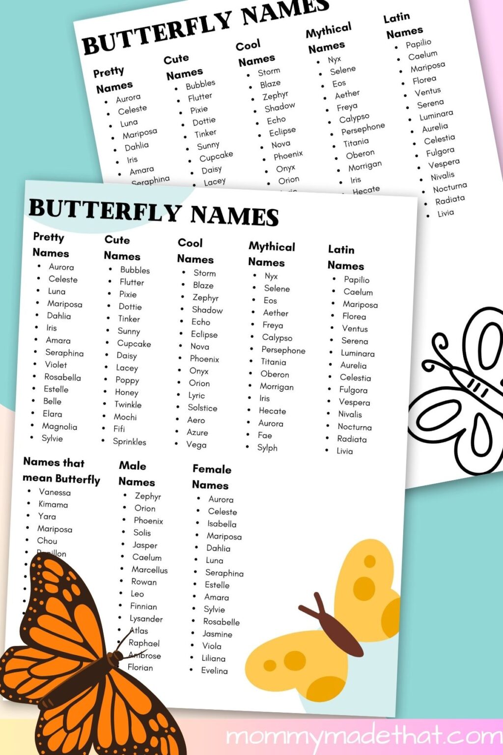 Butterfly Names: Beautiful, Cute & Unique Name Ideas