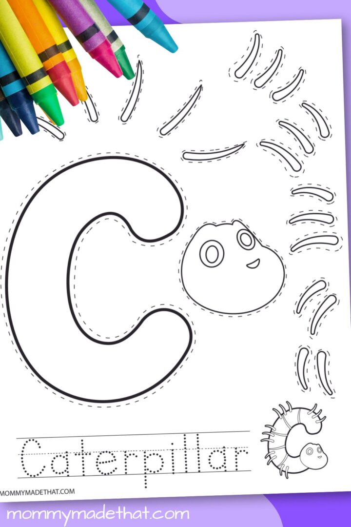 C is for Caterpillar: Free Printable Letter C Craft