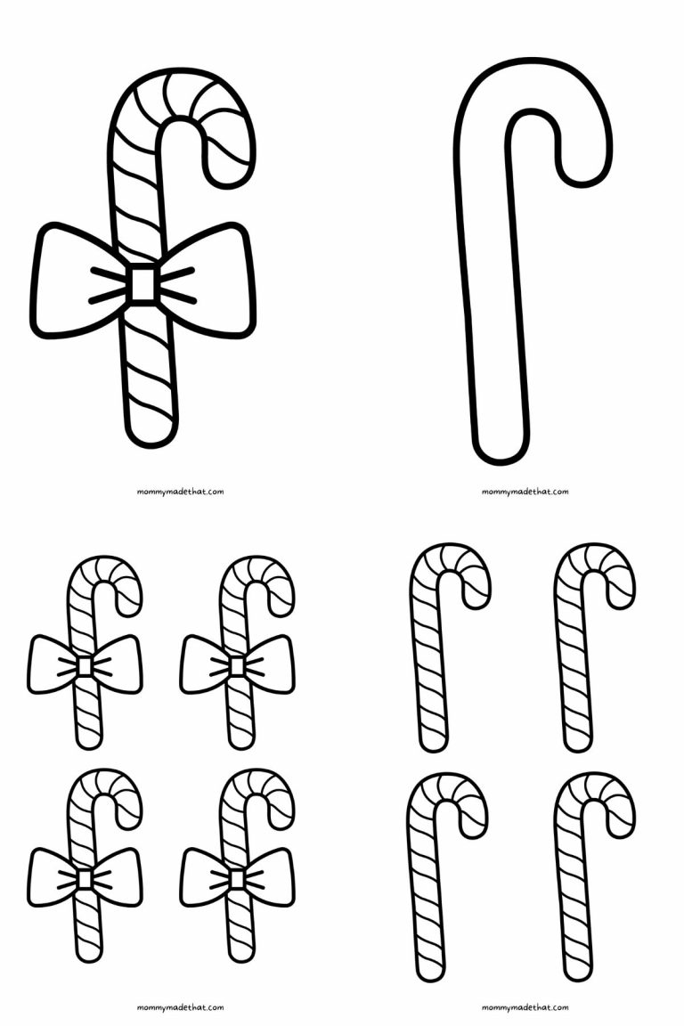 Adorable Candy Cane Templates (Free Printables!)