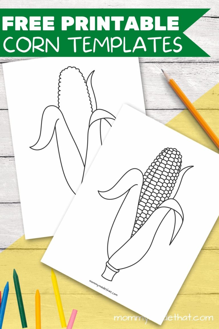 Free Printable Corn Templates & Outlines for Fall Crafts