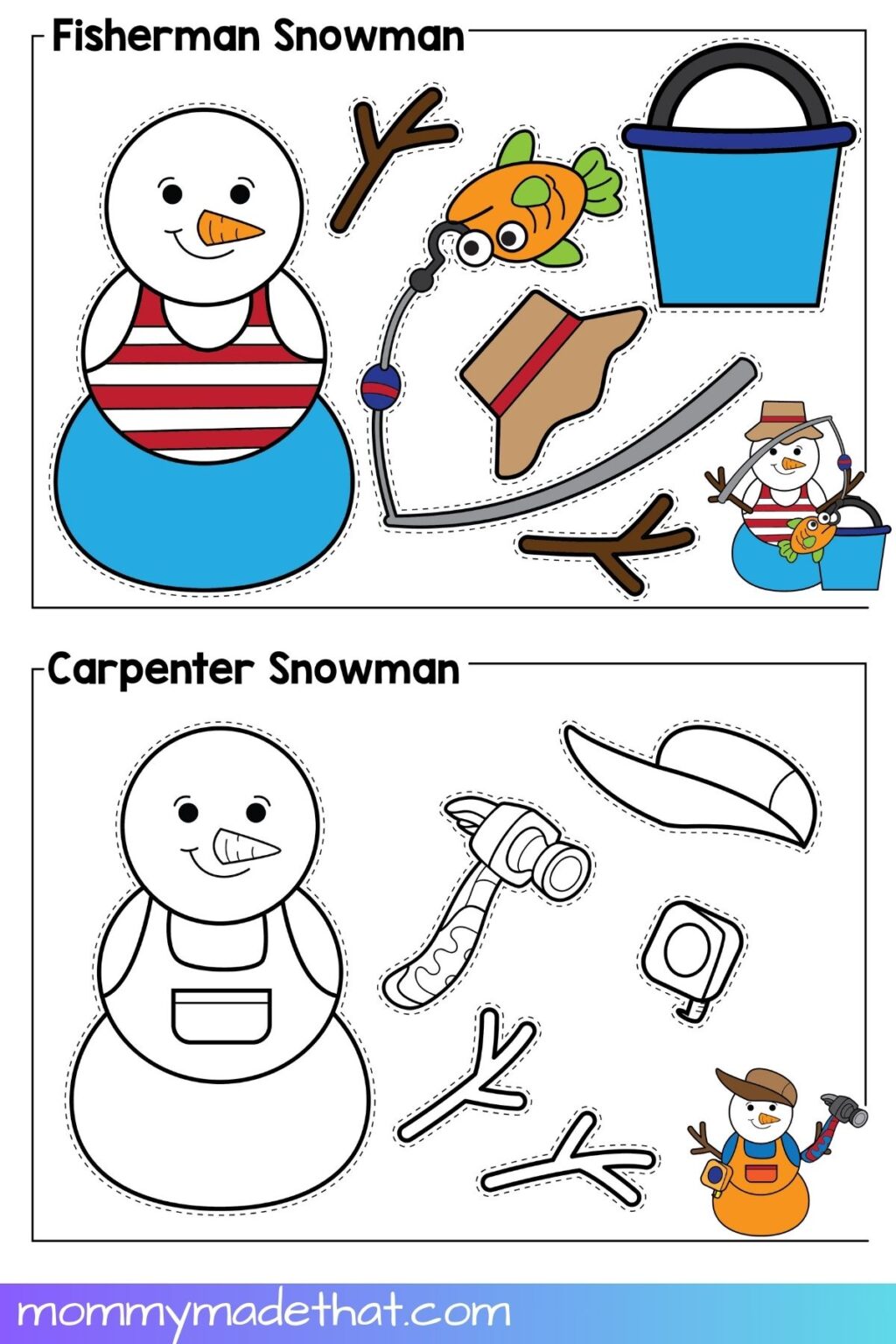 Disguise a Snowman Craft (Free Printable)
