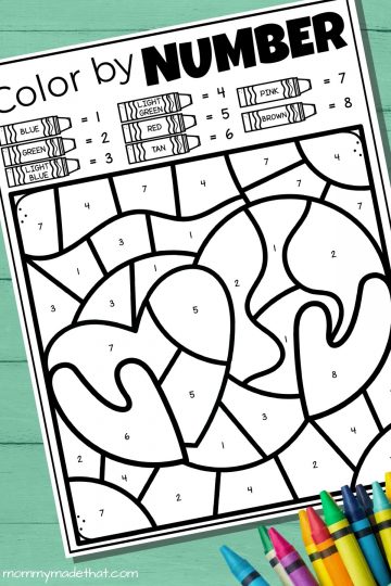 Earth Day Color By Number (Free printables!)