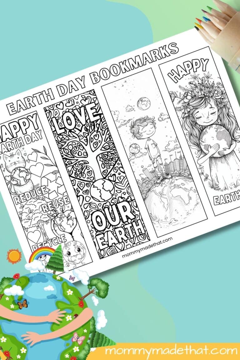 Earth Day Coloring Bookmarks (Grab the Free Printable)
