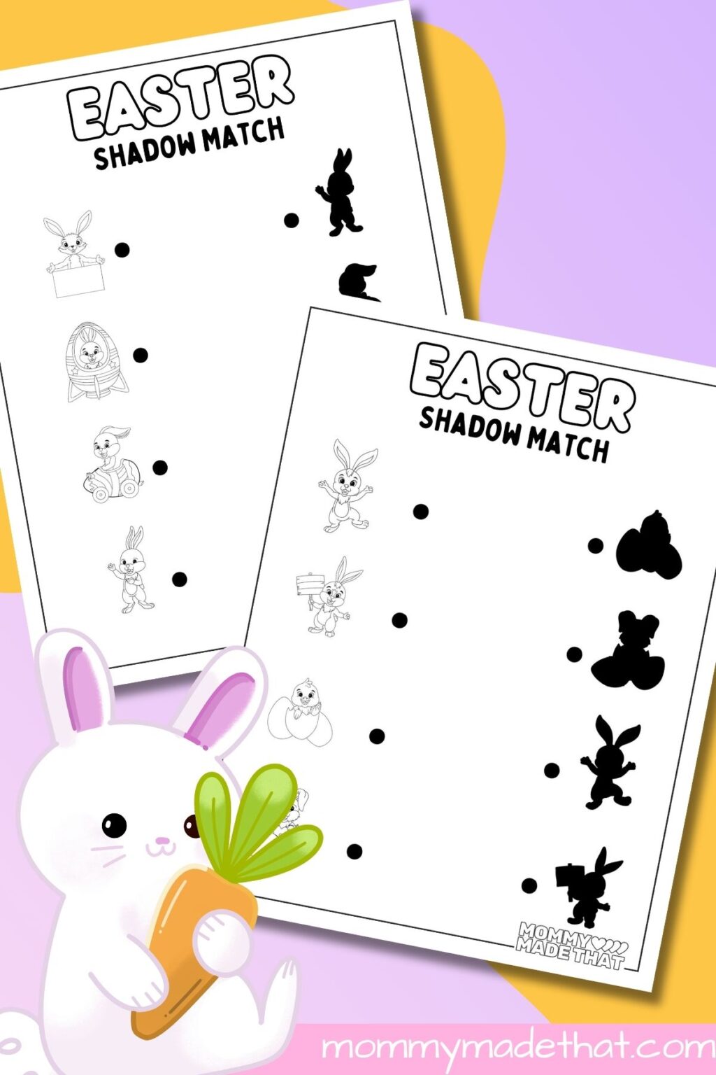 Easter Shadow Match Printable (Easy Preschooler Game)