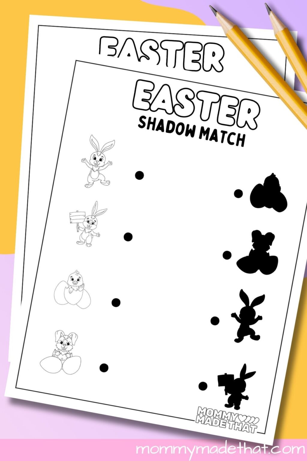 Easter Shadow Match Printable (Easy Preschooler Game)
