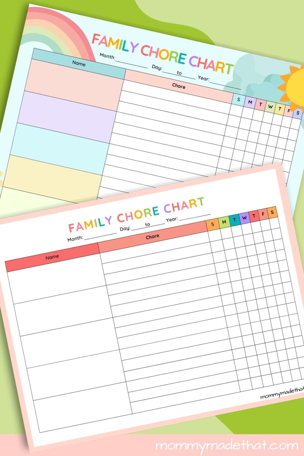 Family Chore Charts (Free Printable Templates)