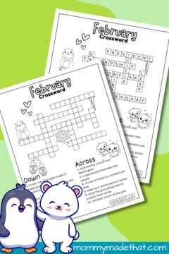 February Crossword Puzzle (Free Printable)